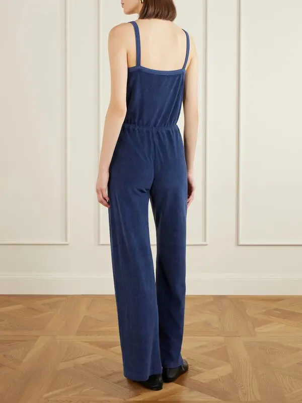 Suzie Kondi Elma Cotton-blend Terry Jumpsuit - Blue