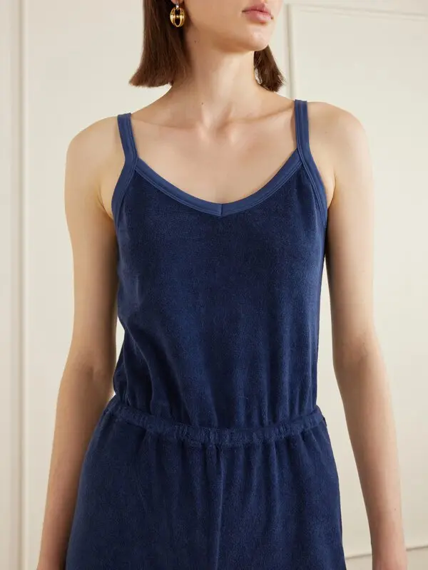 Suzie Kondi Elma Cotton-blend Terry Jumpsuit - Blue