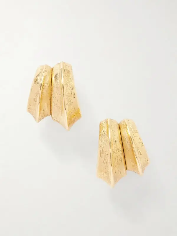 Saint Laurent Bo Pointes Arrondies' Earrings - Gold