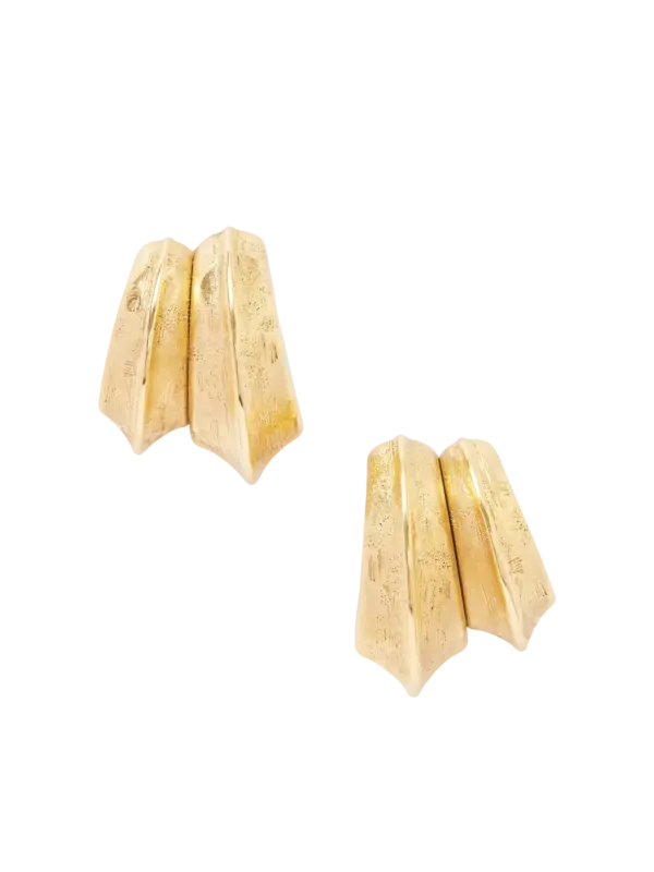 Saint Laurent Bo Pointes Arrondies' Earrings - Gold