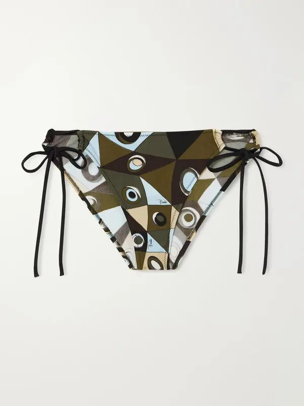 Emilio Pucci Printed Bikini Bottoms - Green