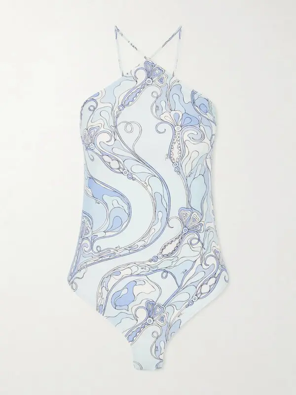 Emilio Pucci Printed One-piece Swimsuit - Blue