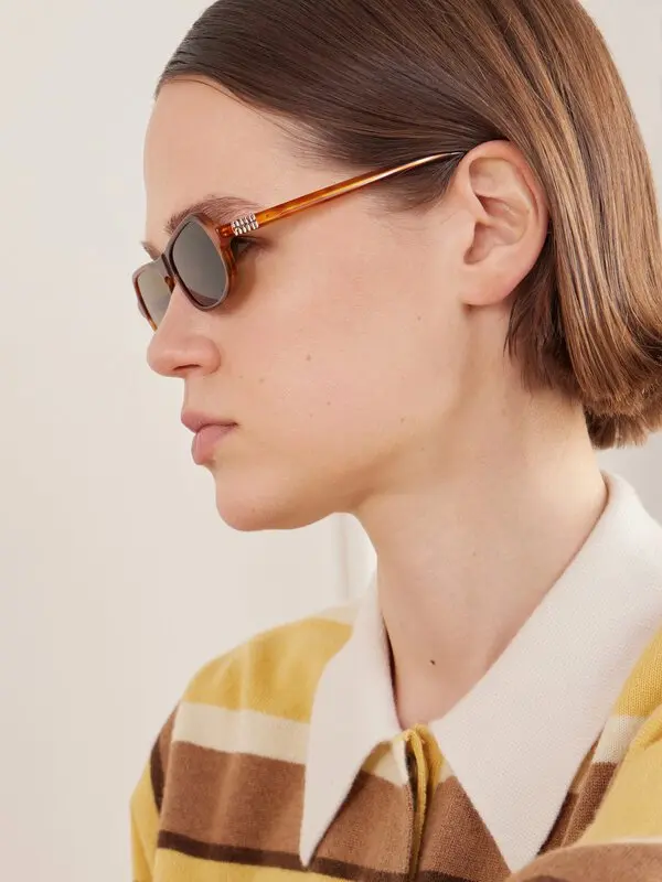 Miu Miu Round-frame Acetate Sunglasses - Brown