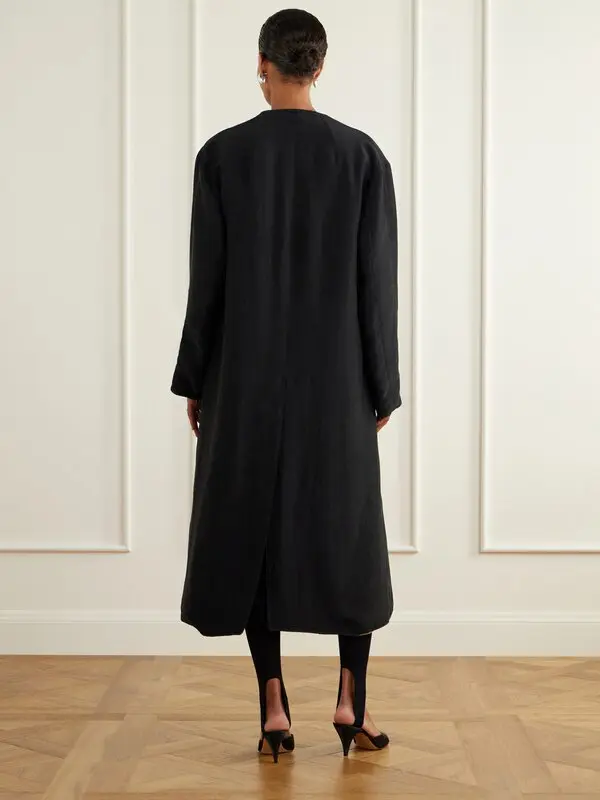 Maria Mcmanus Reversible Twill And Hammered-satin Coat