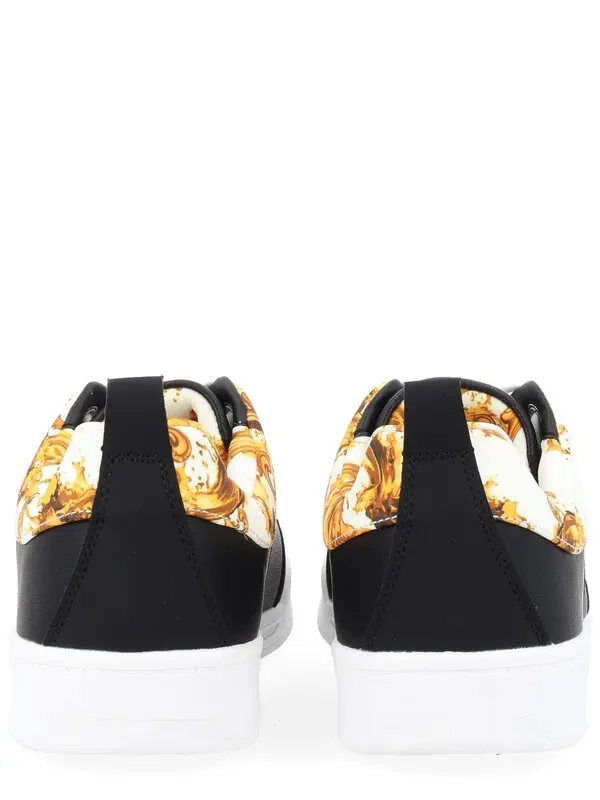 Versace Logo Detail Sneakers - Black