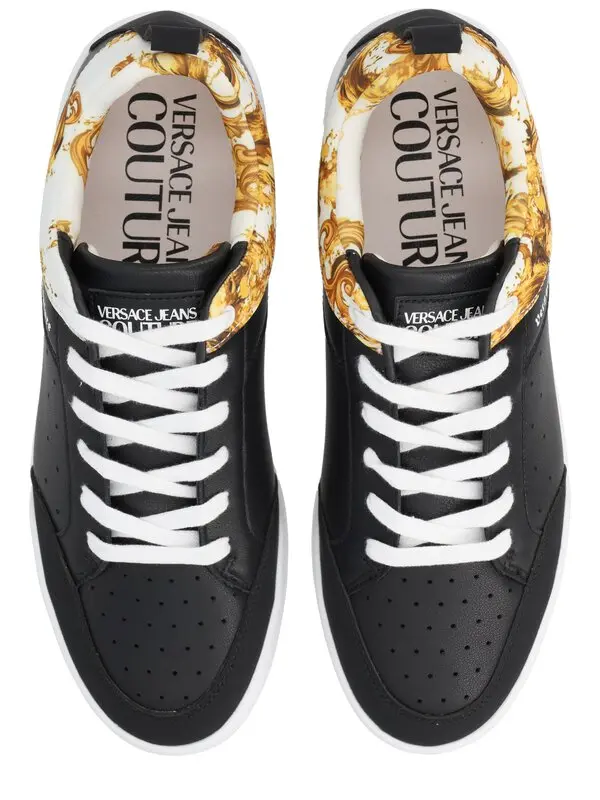 Versace Logo Detail Sneakers - Black