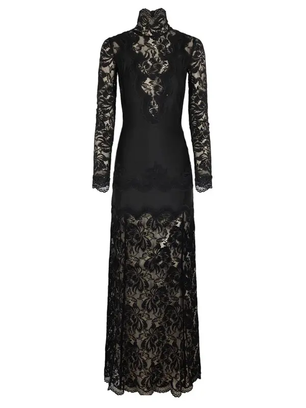 Rabanne Lace And Jersey Maxi Dress