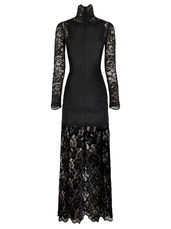 Rabanne Lace And Jersey Maxi Dress