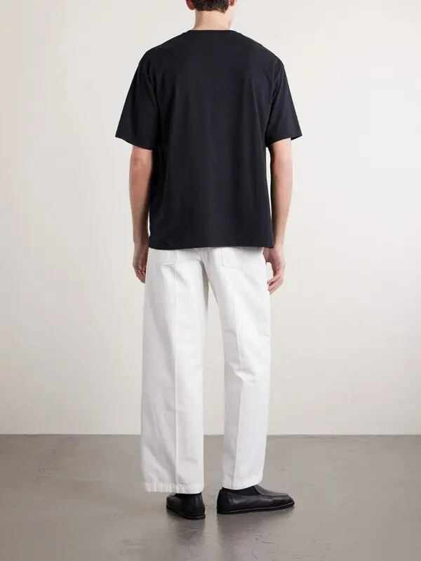 A.PRESSE Cotton And Cashmere-blend T-shirt - Black