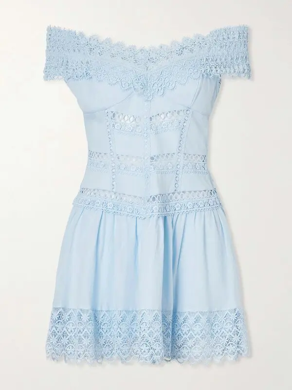 Charo Ruiz Ibiza Eliane Cotton-blend Mini Dress - Blue