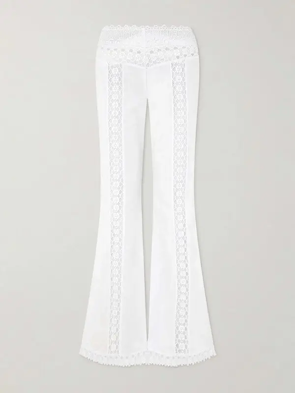 Charo Ruiz Ibiza Vianora Cotton-blend Wide-leg Pants - White