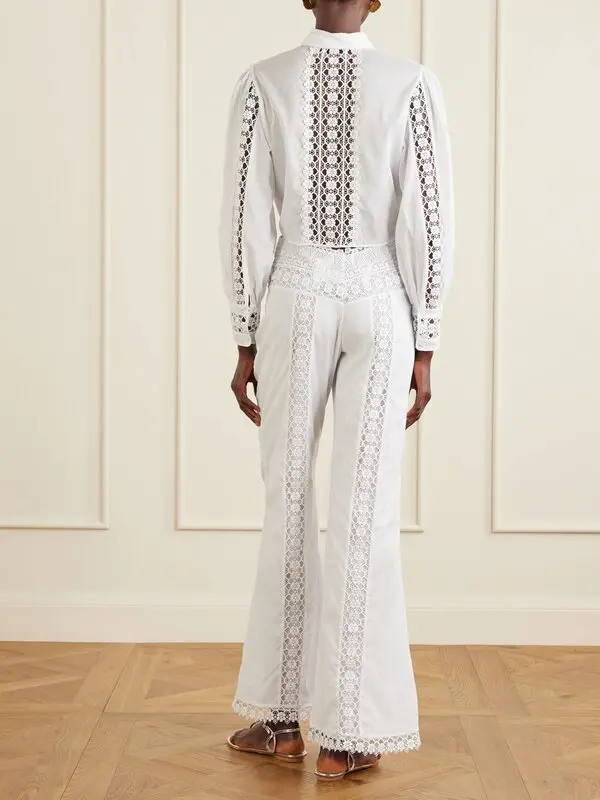 Charo Ruiz Ibiza Vianora Cotton-blend Wide-leg Pants