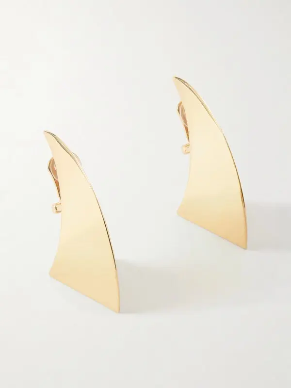 Alaïa Pleated Brass Earrings - Gold