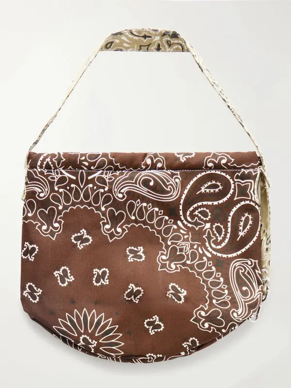 Call It By Your Name Seau Bandana-Print Cotton Tote In Brown