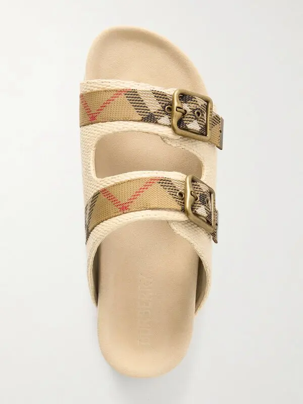 Burberry Urchin Woven Raffia Sandals - Neutrals