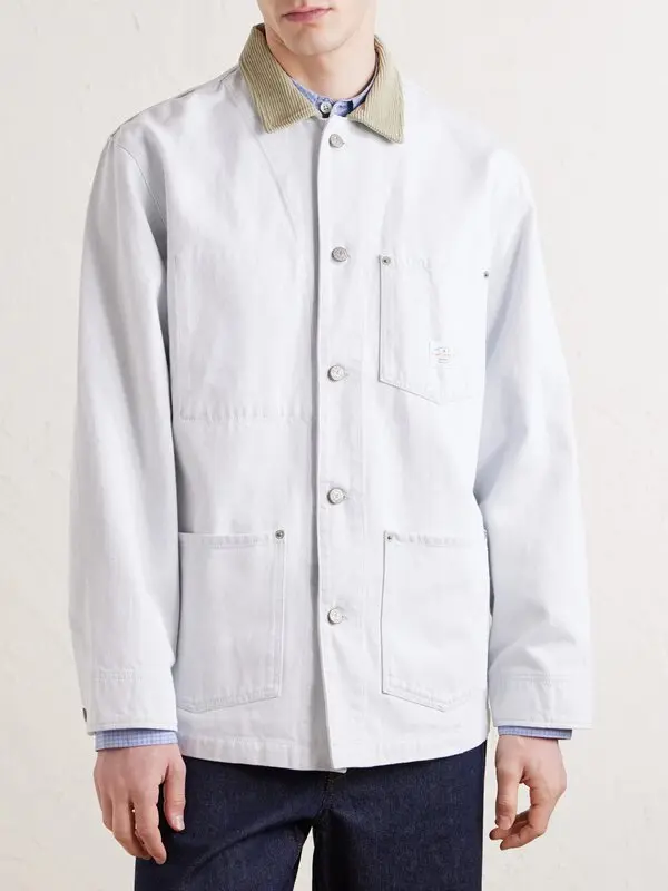 Aimé Leon Dore Corduroy-trimmed Denim Trucker Jacket