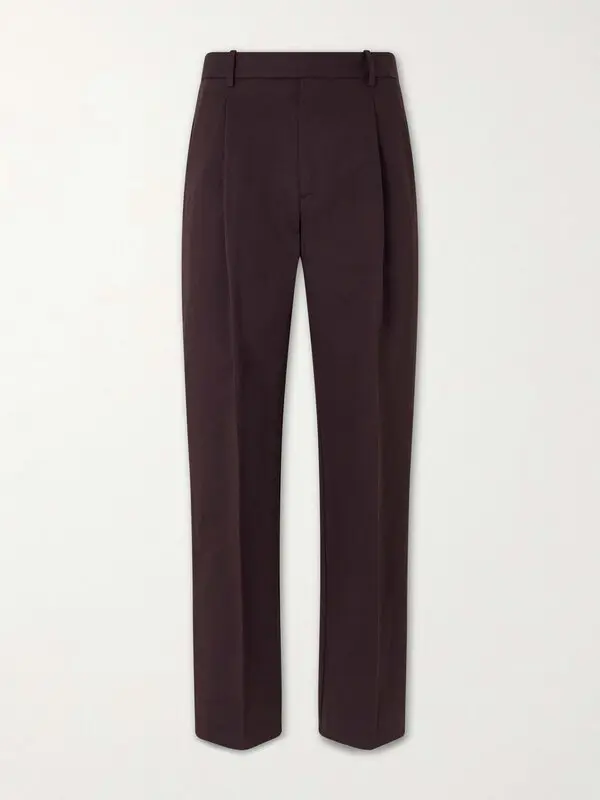 Altea Orval Straight-leg Cotton And Linen-blend Gabardine Trousers