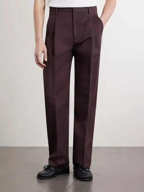Altea Orval Straight-leg Cotton And Linen-blend Gabardine Trousers