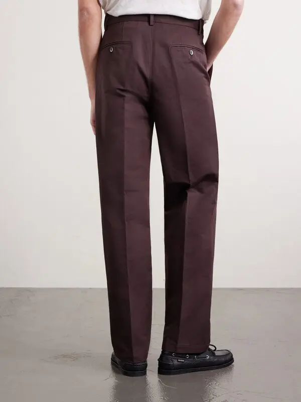 Altea Orval Straight-leg Cotton And Linen-blend Gabardine Trousers