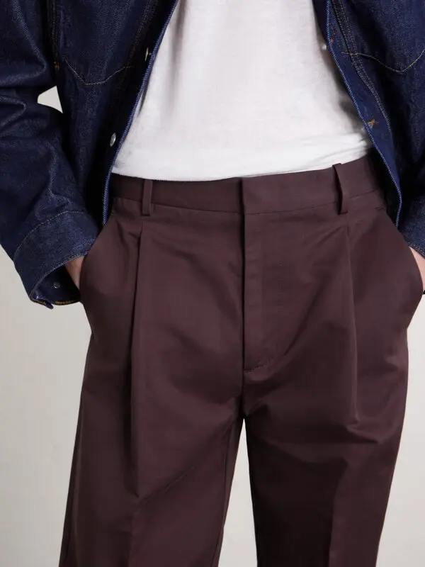 Altea Orval Straight-leg Cotton And Linen-blend Gabardine Trousers