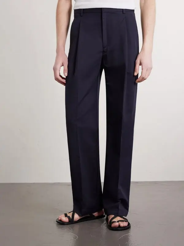 Altea Orval Cotton And Linen-blend Gabardine Trousers