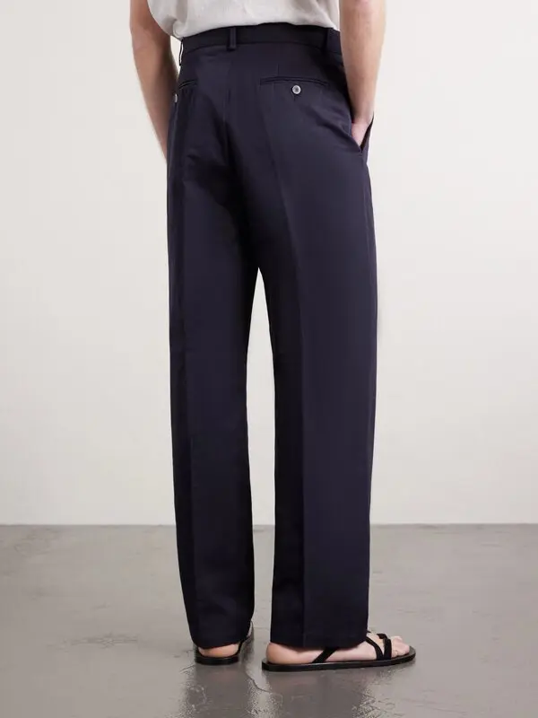 Altea Orval Cotton And Linen-blend Gabardine Trousers