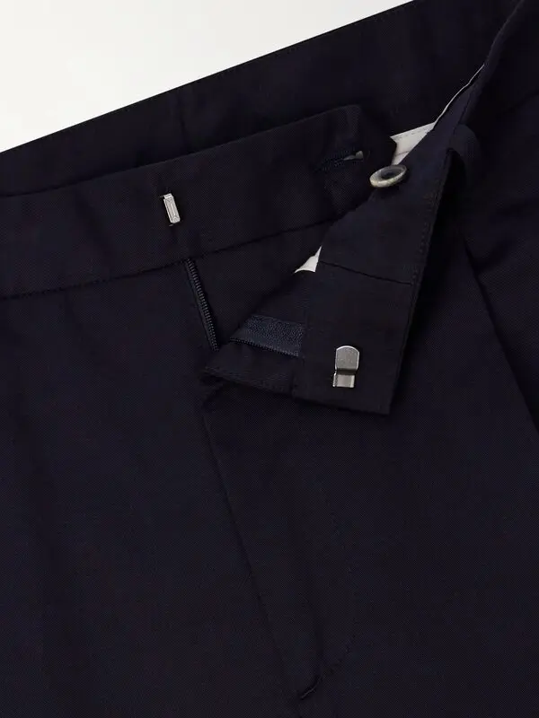 Altea Orval Cotton And Linen-blend Gabardine Trousers