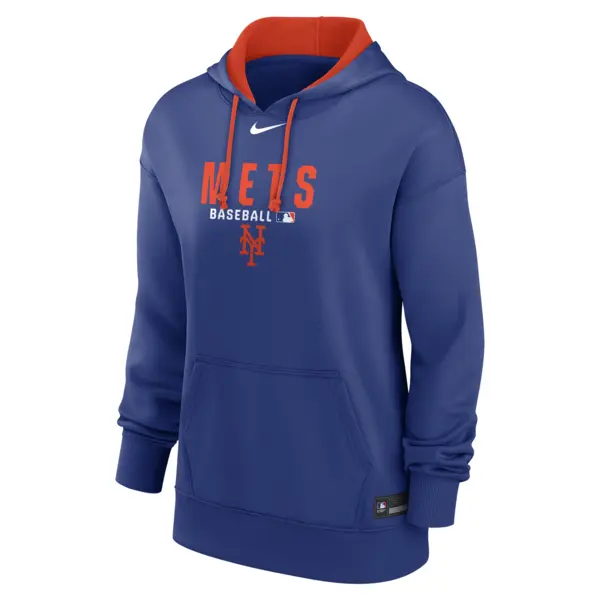 Nike New York Mets Authentic Collection Therma Mlb Pullover Hoodie - Blue