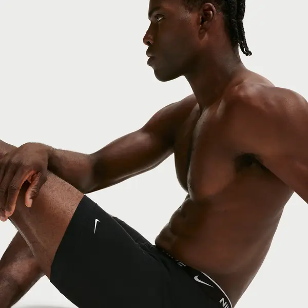 Nike Essential Cotton Stretch Dri-fit Long Boxer Briefs - Black