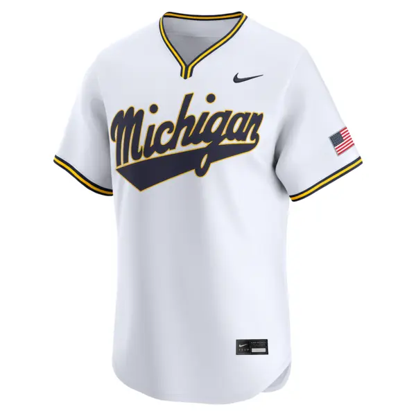Nike Michigan College Limited Baseball Jersey - White