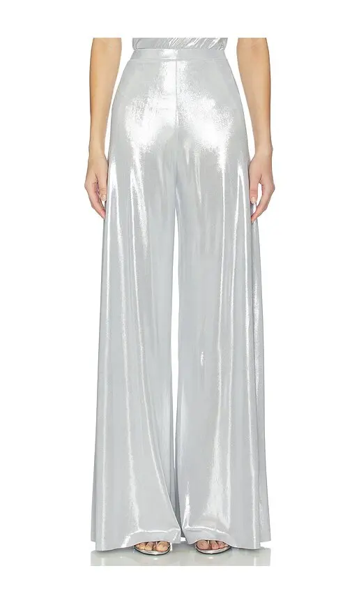 Norma Kamali Bias Cut Metallic Jersey Trousers