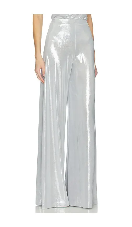 Norma Kamali Bias Cut Metallic Jersey Trousers