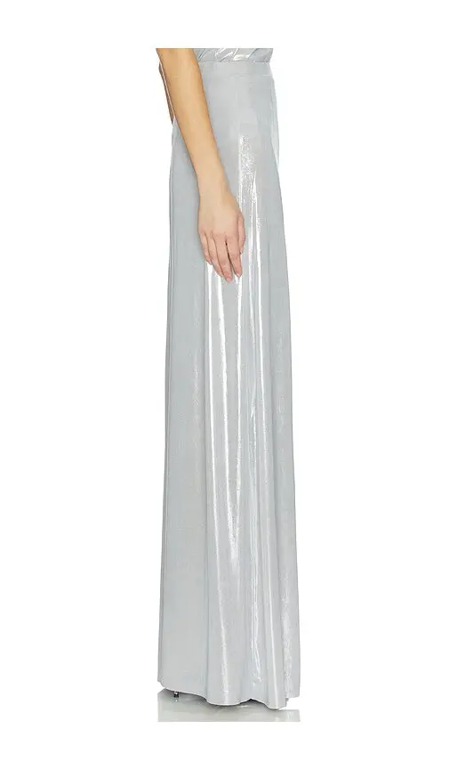 Norma Kamali Bias Cut Metallic Jersey Trousers