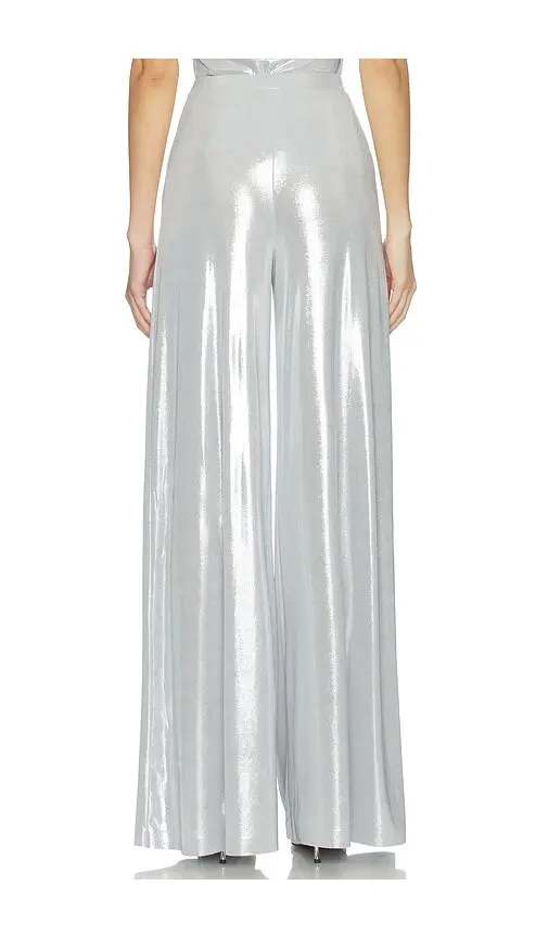 Norma Kamali Bias Cut Metallic Jersey Trousers