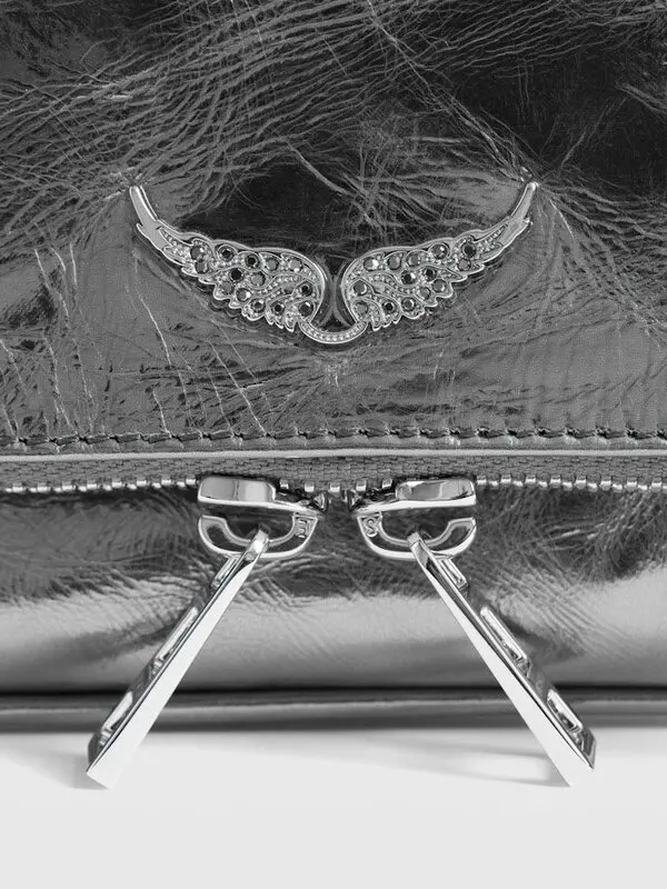 Zadig&Voltaire Rock Mini Vintage Metal Clutch - Gun
