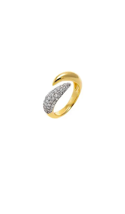 BY ADINA EDEN Pave Horn Wrap Pinky Ring In Metallic - Gold