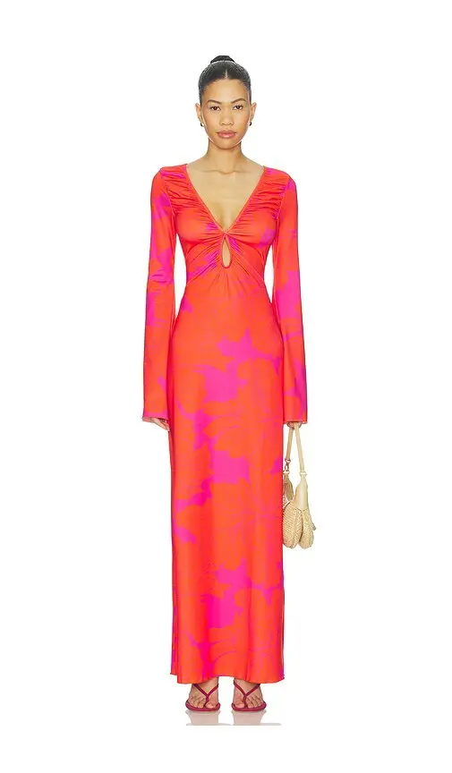 Eywasouls Malibu Diana Bell Dress - Coral Blossom