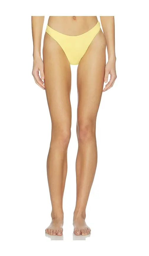 Good American Matte Good Waist Cheeky Bikini Bottom - Lemon Light