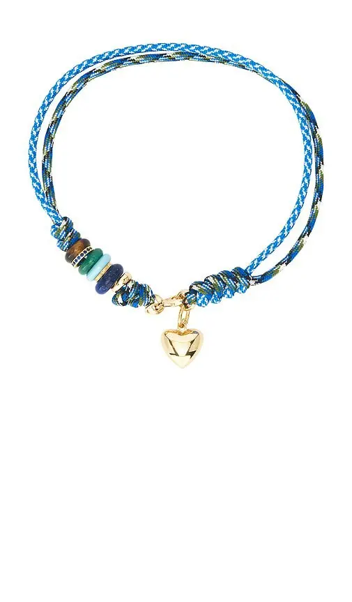 ROXANNE ASSOULIN Mixed Cord Supersize Cord Necklace - Gold & Blue Multi