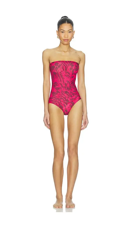 Eywasouls Malibu Soleil Bandeau One Piece - Sunset Bloom