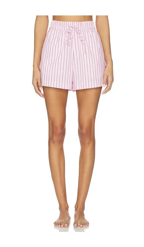 HOMMEY Stripe Pajama Short In Pink - Multi Stripe