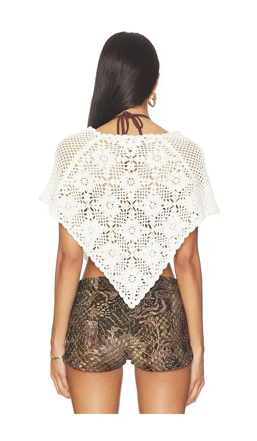 Frankies Bikinis Sophie Crochet Poncho - Soft Sand