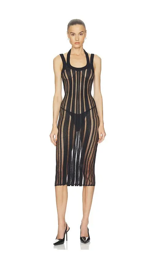 HAELO Veiled Midi Dress