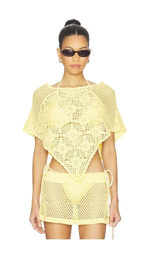 Frankies Bikinis Sophie Crochet Poncho - Whipped Butter