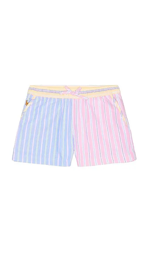 Polo Ralph Lauren Classic Oxford Fun Short In Pink,lavender - Multi Stripe