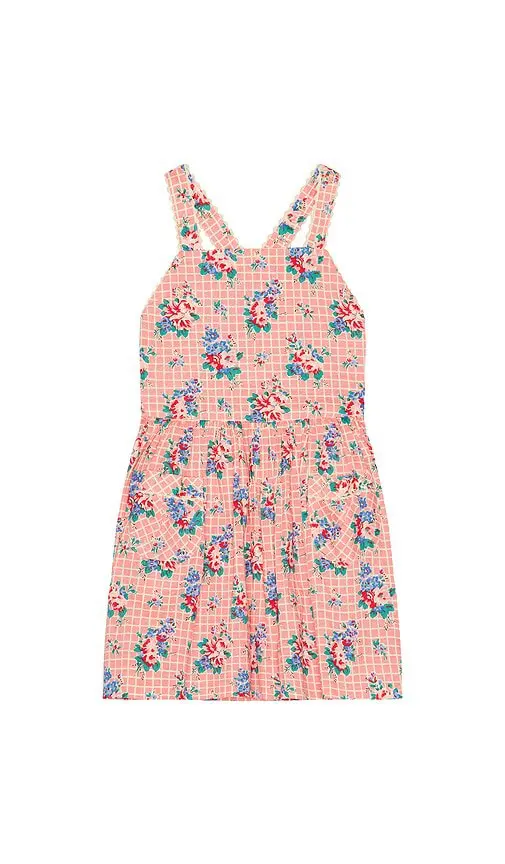 Polo Ralph Lauren Sleeveless Cotton Floral Pinafore Dress In Pink - Ellis Floral
