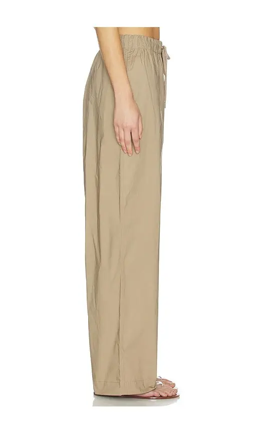 SKIMS Swiss Cotton Sateen Oversized Drawstring Pant In Tan - Desert