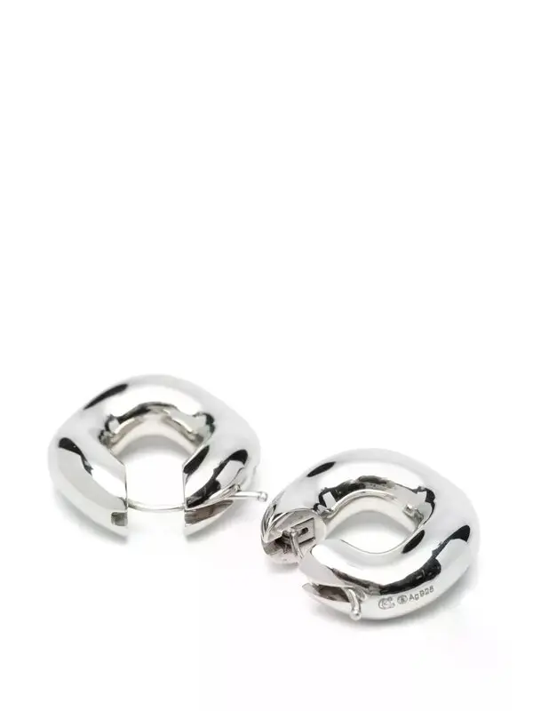 Charlotte Chesnais Wave Blow Huggie Earrings - Silver