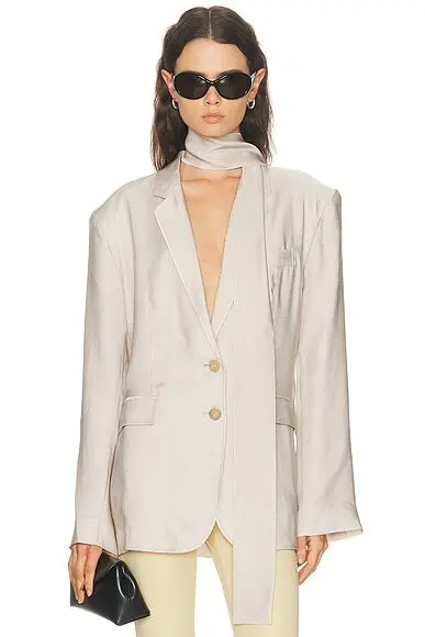 Acne Studios Micro Check Blazer - Beige Multi
