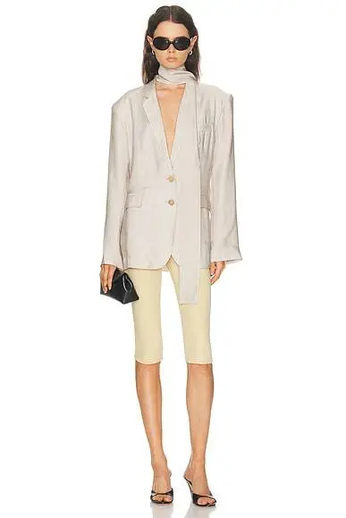 Acne Studios Micro Check Blazer - Beige Multi